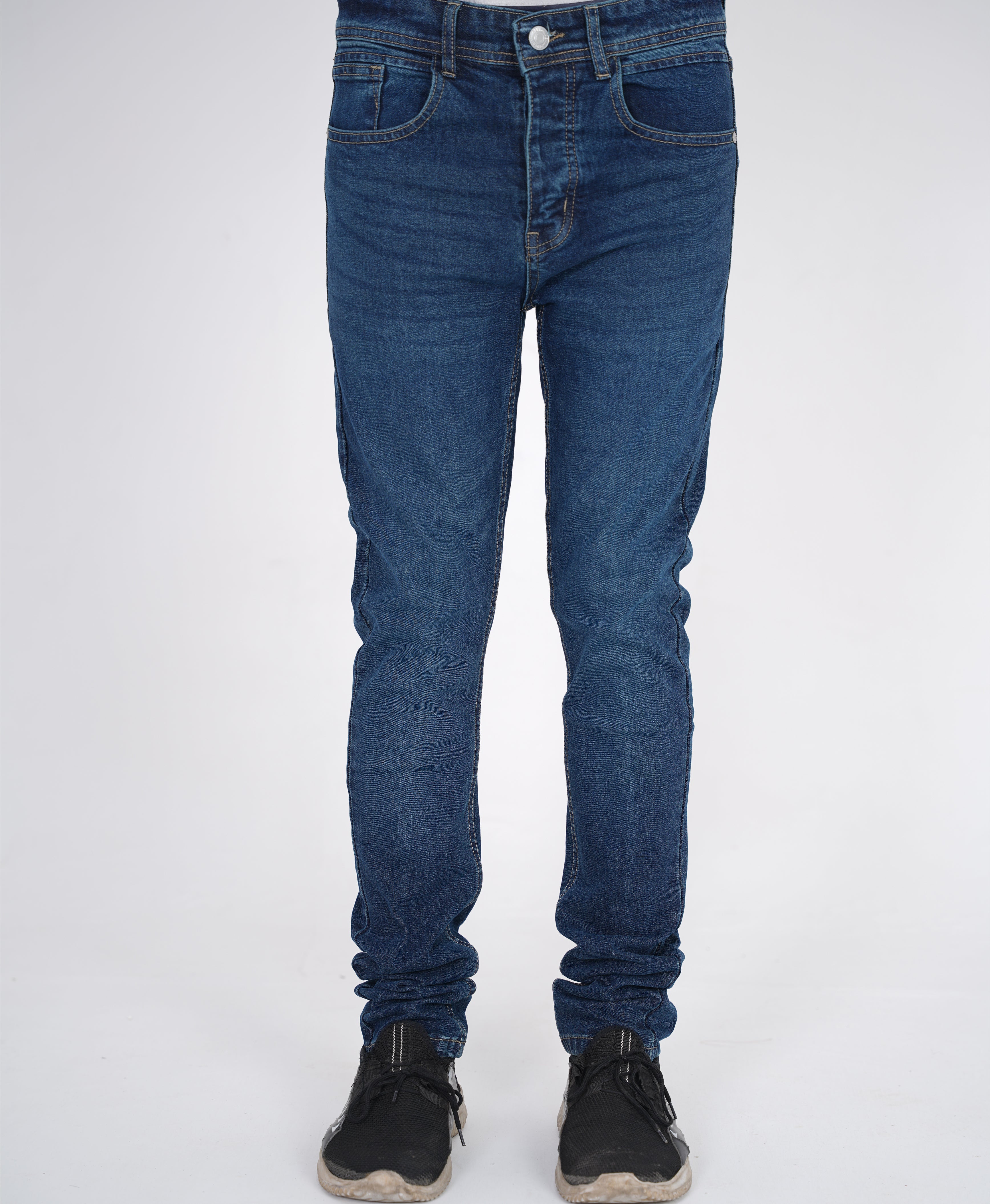 Men's Straight Fit Deep Blue Denim Jeans | Bold & Bare